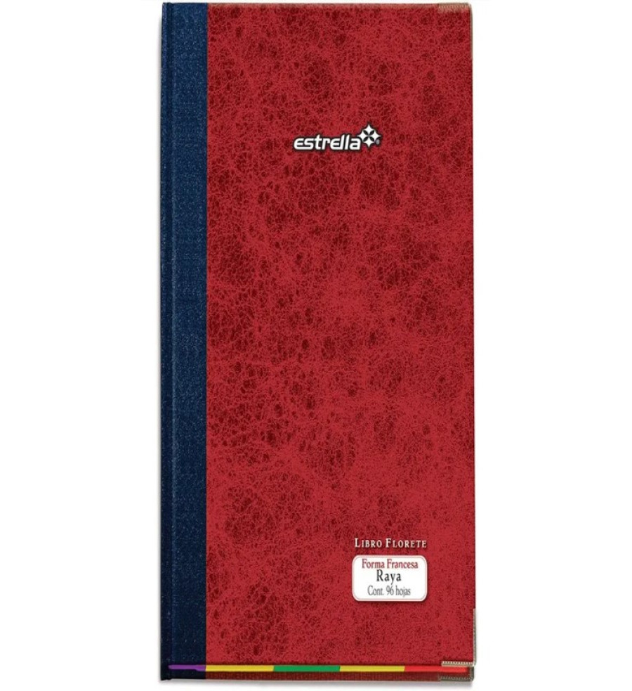 LIBRO FLORETE RAYADO 96 HOJAS FORMA FRANCESA